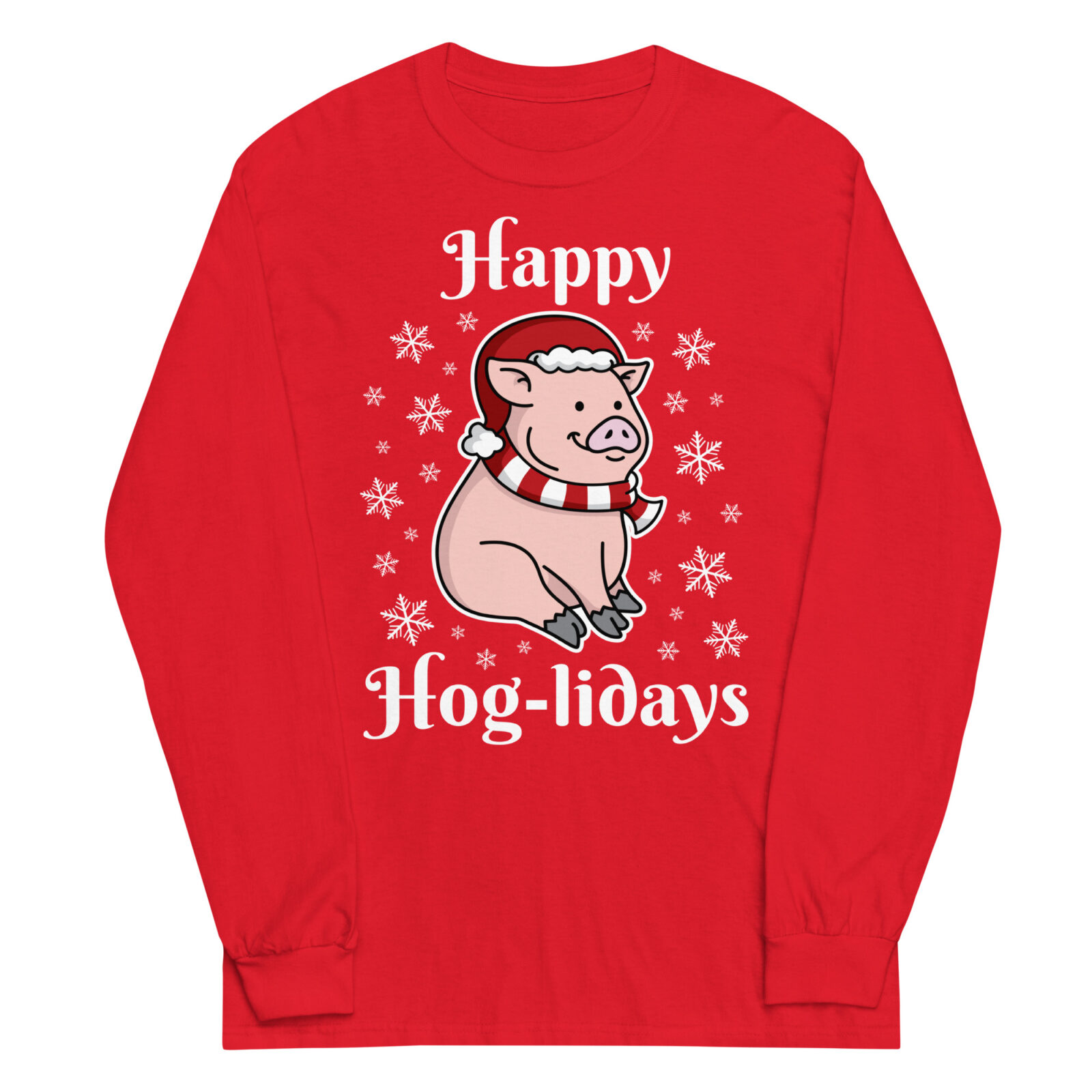 Happy Hog-lidays Pig Long Sleeve Shirt | Piggins and Banks - Nonprofit ...